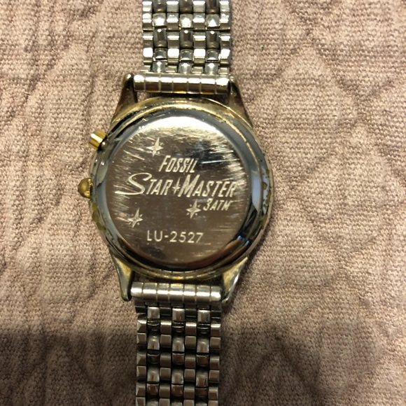 Fossil | Accessories | Vintage Fossil Star Master Watch Twotone Band ...